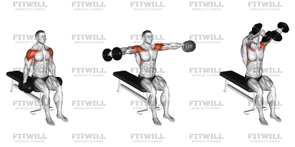 Dumbbell Seated Lateral To Front Raise: Exercise Guide, Techniques ...