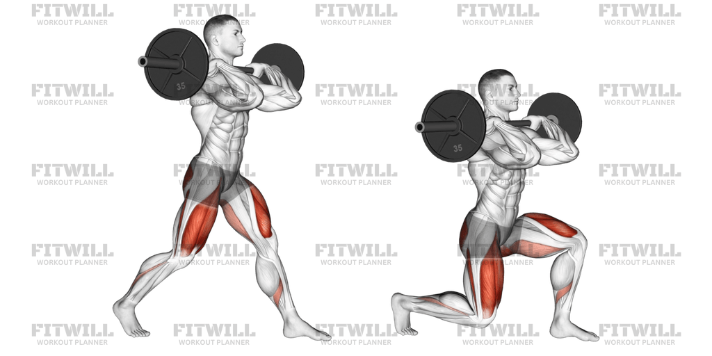 Sentadilla Bifurcada Con Barra En Posición Frontal: Guía de Ejercicios ...