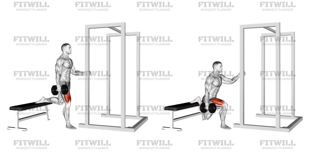Dumbbell Assisted Bulgarian Split Squat: Exercise Guide, Video ...