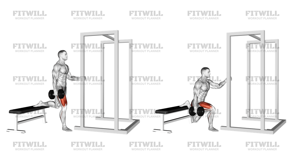 Dumbbell Assisted Bulgarian Split Squat: Exercise Guide, Video ...
