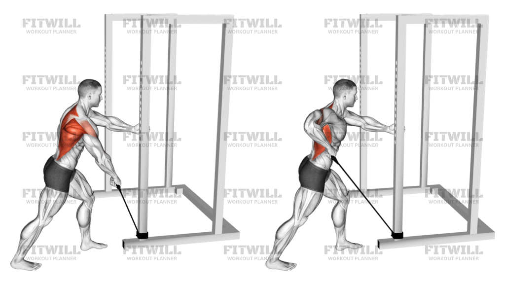 Band One Arm Standing Wide Grip Low Row: Exercise Guide, Techniques ...