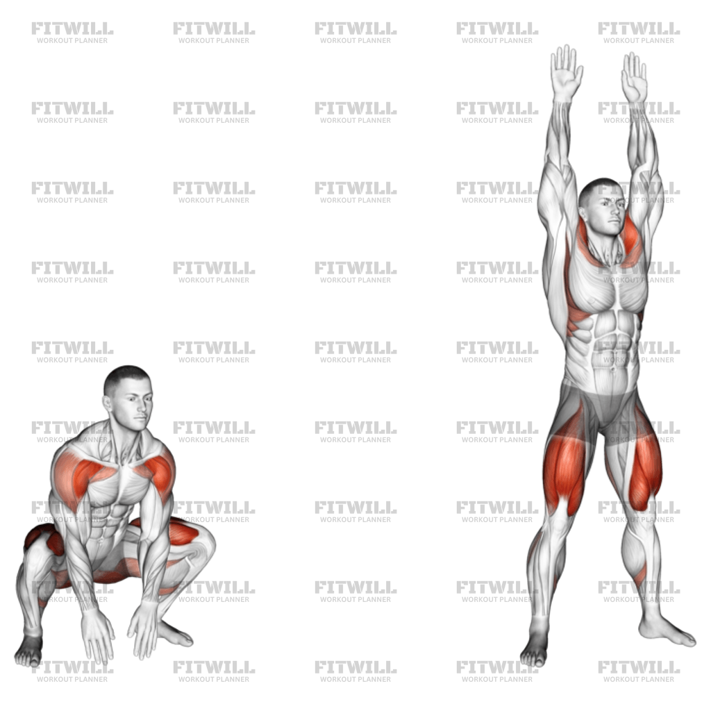 Sentadilla Completa Con Press De Hombros Con Peso Corporal: Guía de ...