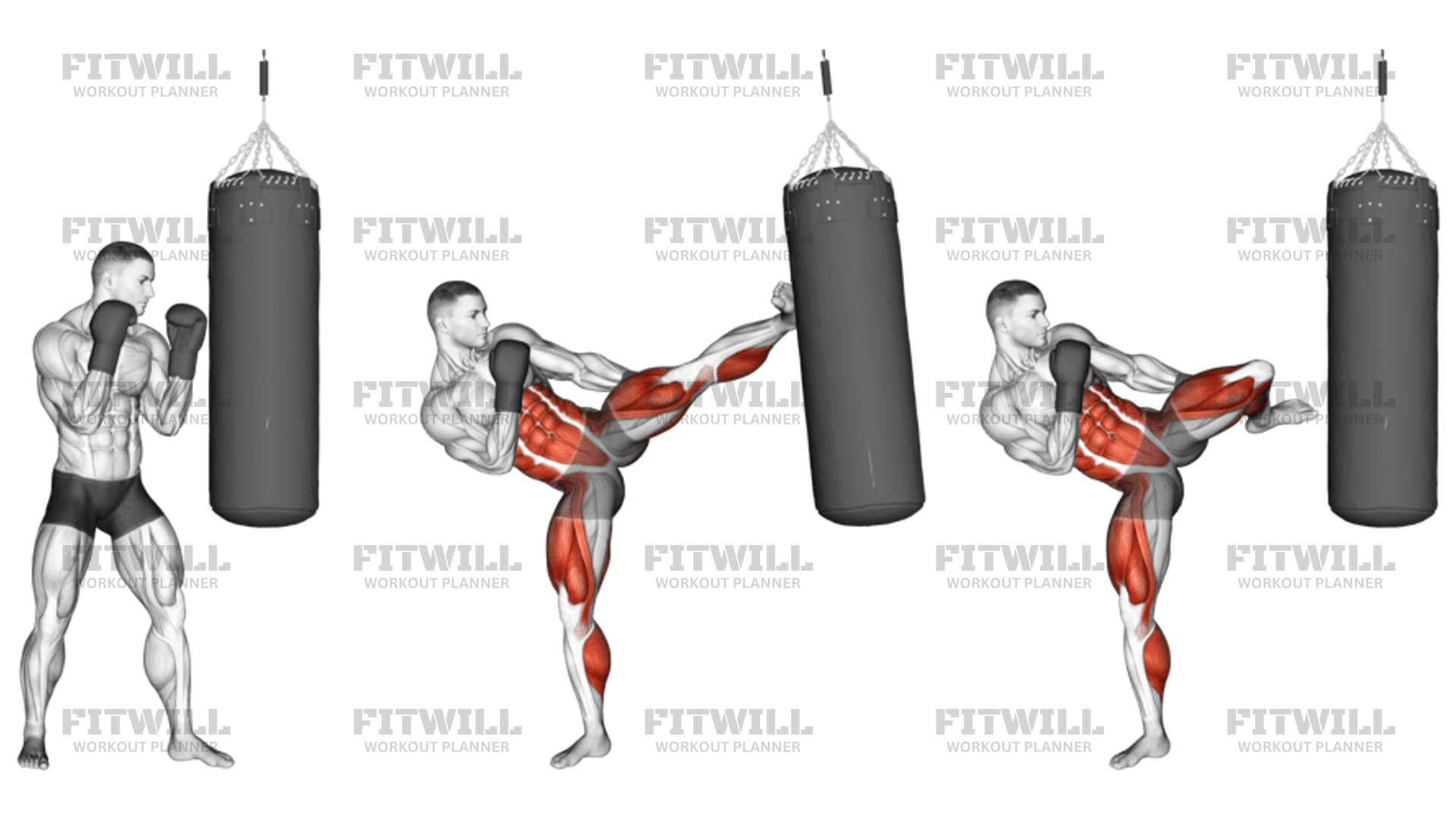 Hook Kick Kickboxing (with Boxing Bag): Exercise Guide, Video ...