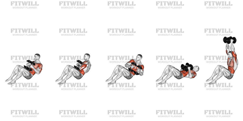 Dumbbell Russian Twist Close Grip Shoulder Press Sit-up: Exercise Guide ...