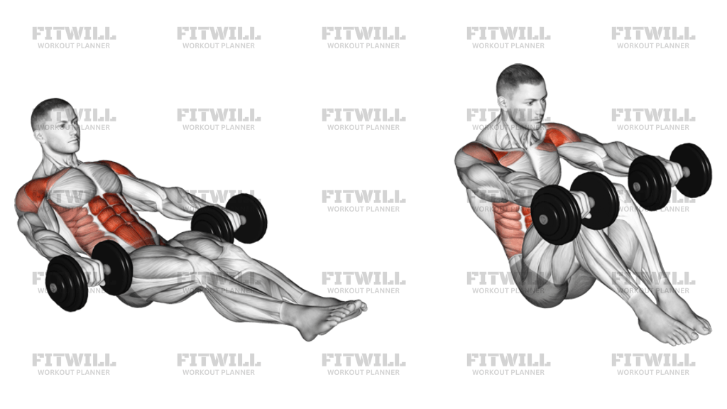 Dumbbell Seated Tuck Crunch On Floor: Exercise Guide, Techniques ...
