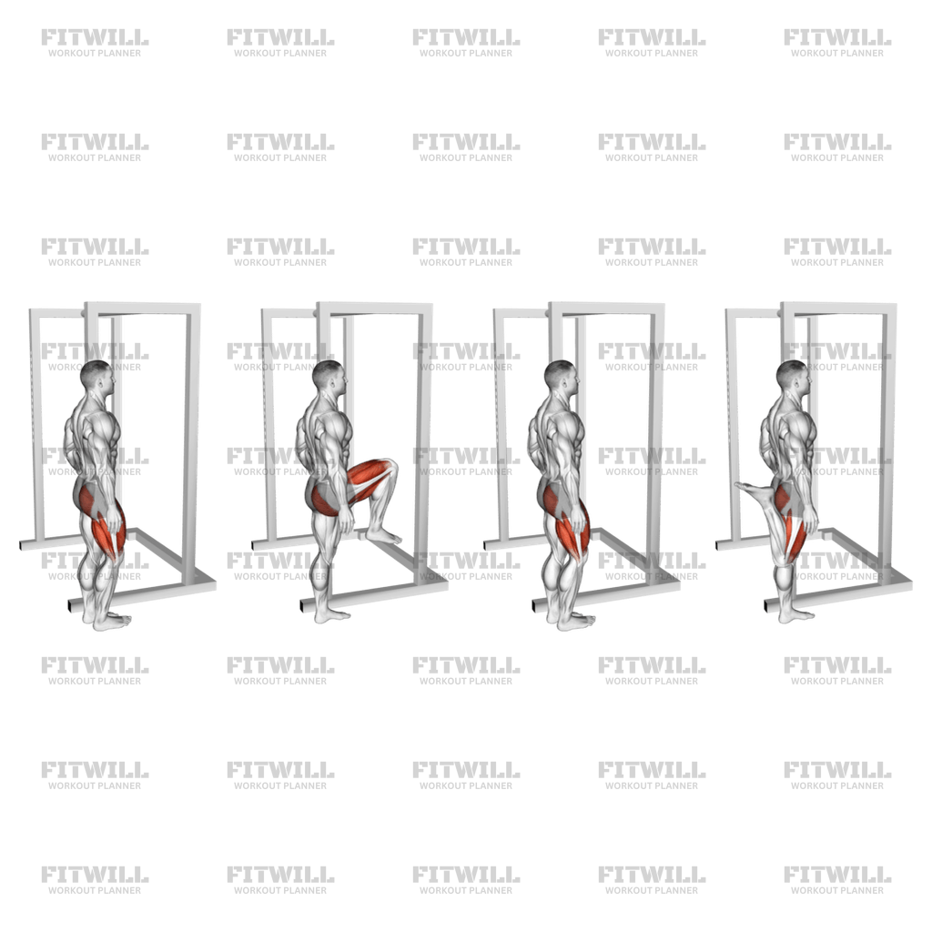 Stehendes Einbein-Hochknie Mit Fersenanstoss Und Unterstützung ...