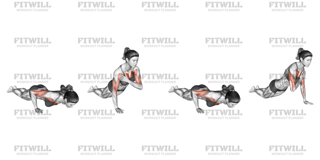 Kneeling Shoulder Tap Push-up: Exercise Guide, Video, Techniques ...