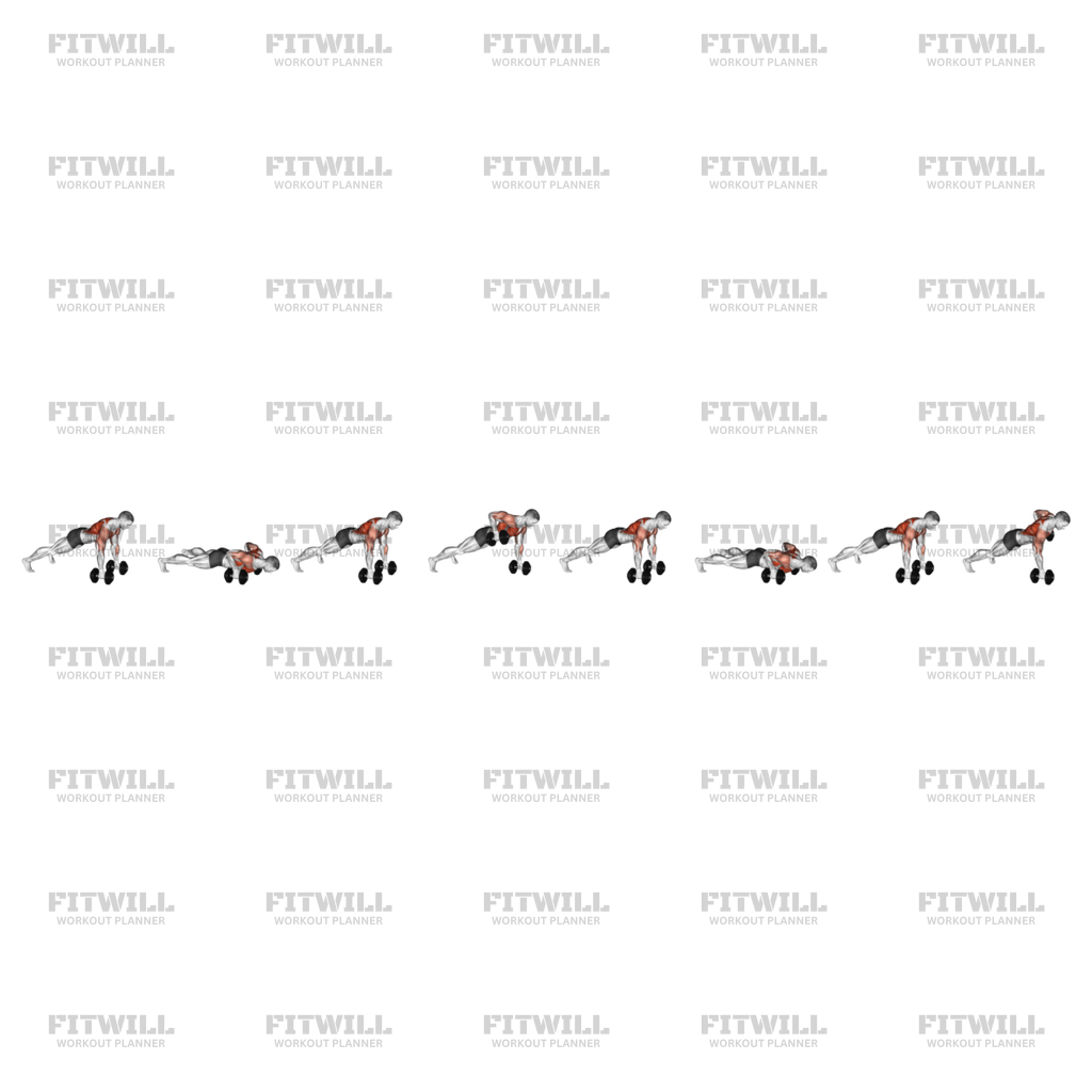 Dumbbell Deep Push-up And Renegade Row: Exercise Guide, Video ...