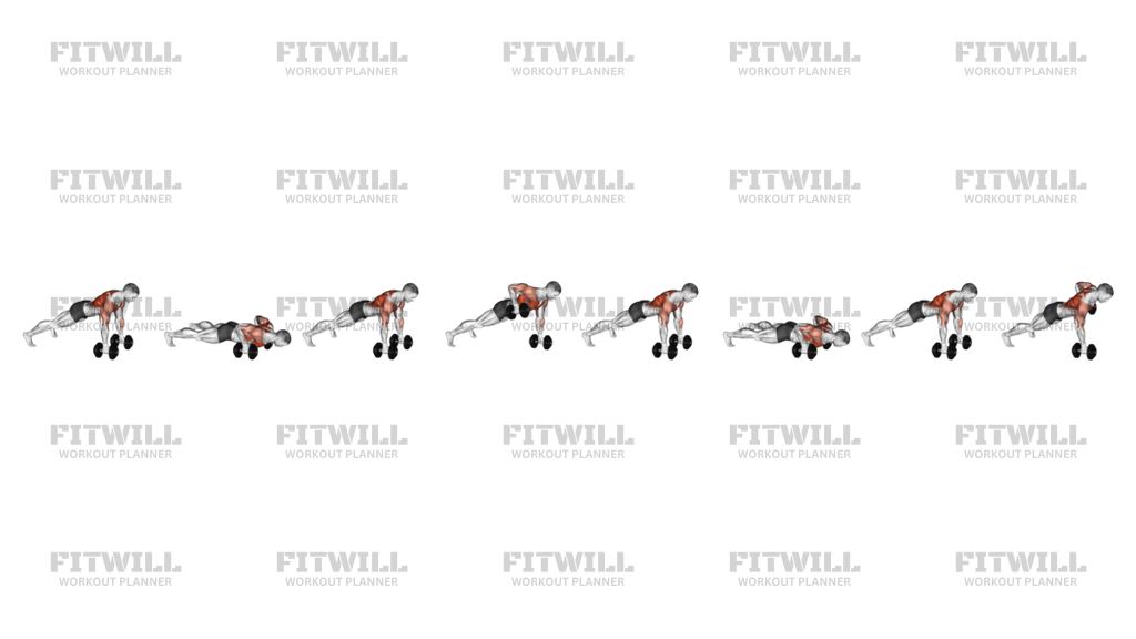 Dumbbell Deep Push-up And Renegade Row: Exercise Guide, Video ...