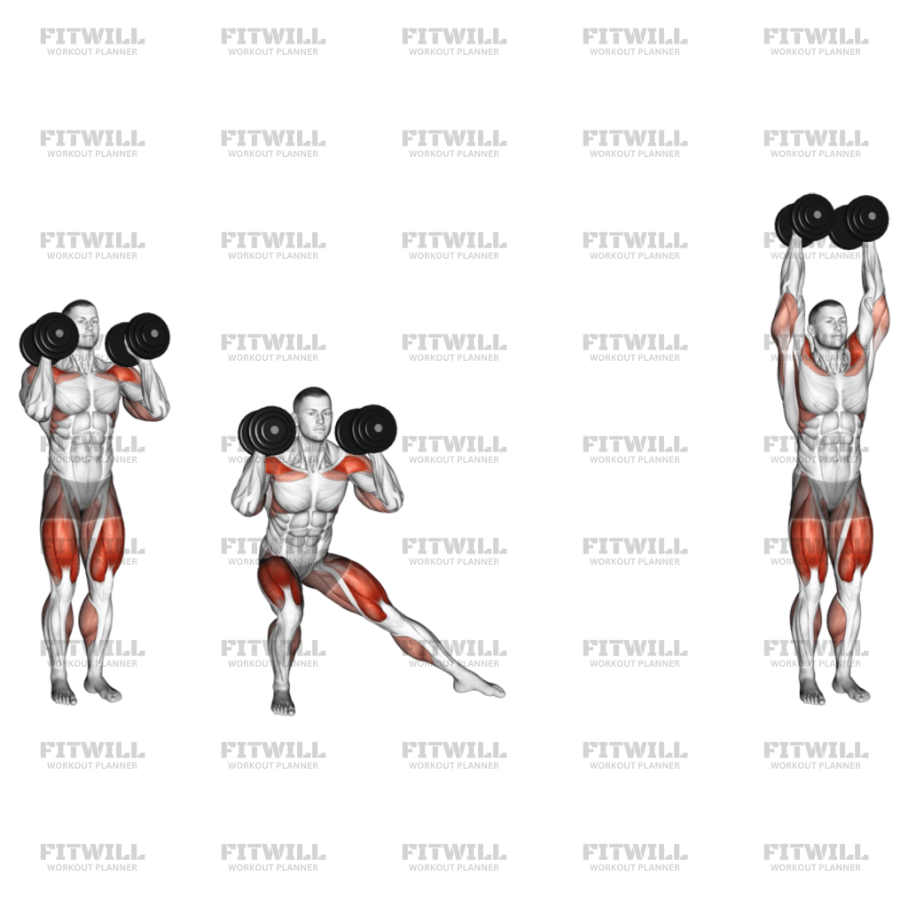 Dumbbell Side Lunge With Shoulder Press: Exercise Guide, Techniques ...