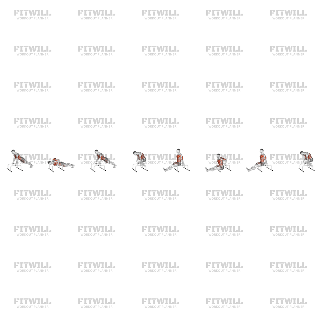 Push-up And Triceps Dip On Parallel Bars: Exercise Guide, Techniques ...