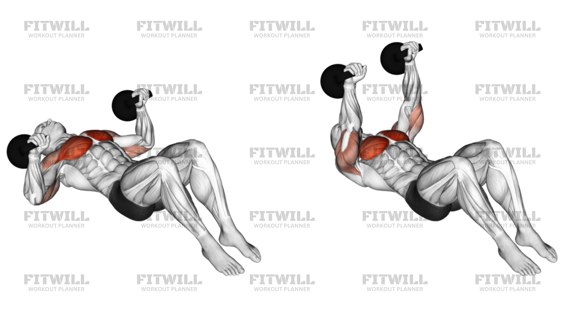 Press De Pecho Con Kettlebell Acostado En El Suelo: Guía de Ejercicios ...