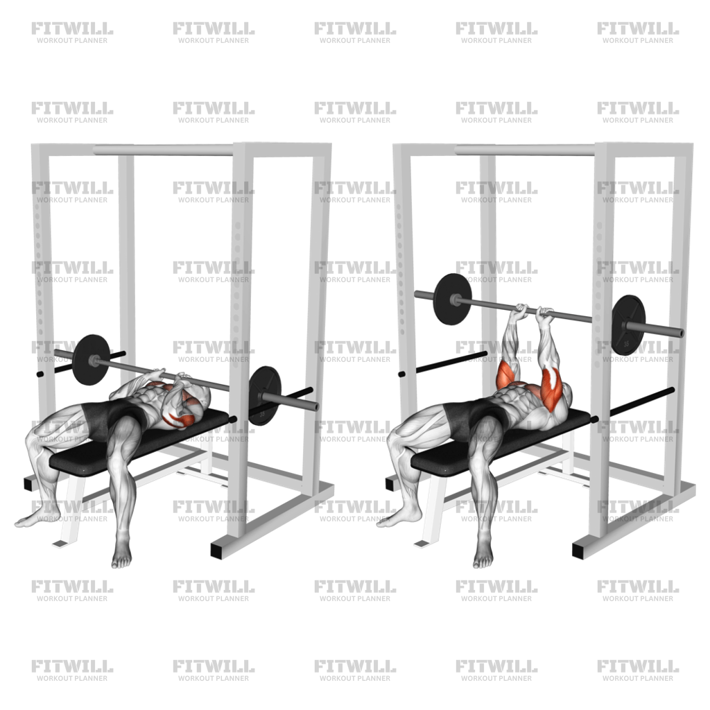 Barbell Pin Close Grip Bench Press: Exercise Guide, Techniques ...