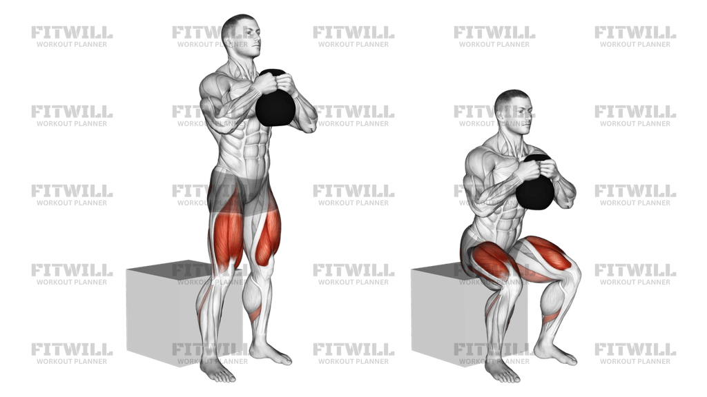 Sentadilla Con Kettlebell Y Caja: Guía de Ejercicios, Video, Técnicas ...