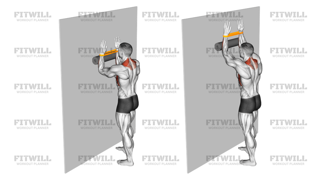 Resistance Band Serratus Wall Slide With Foam Roll: Exercise Guide ...