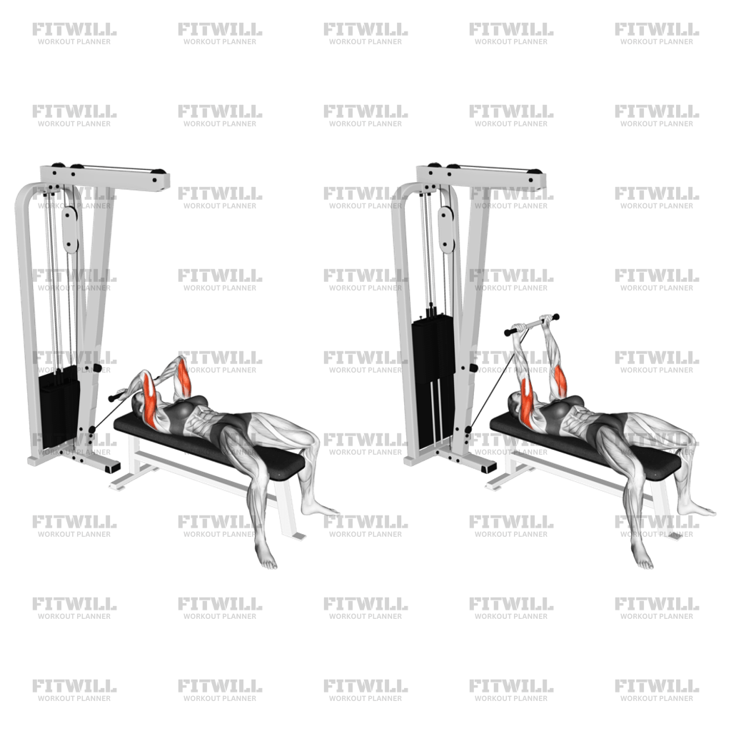 Cable Lying Triceps Extension (Low): Exercise Guide, Video, Techniques ...