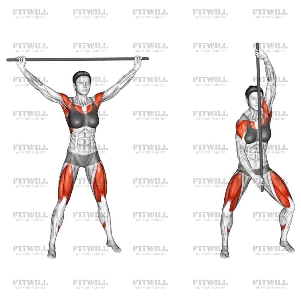 Stick Shoulders Stretch (female): Guide, Techniques, Benefits, How to ...