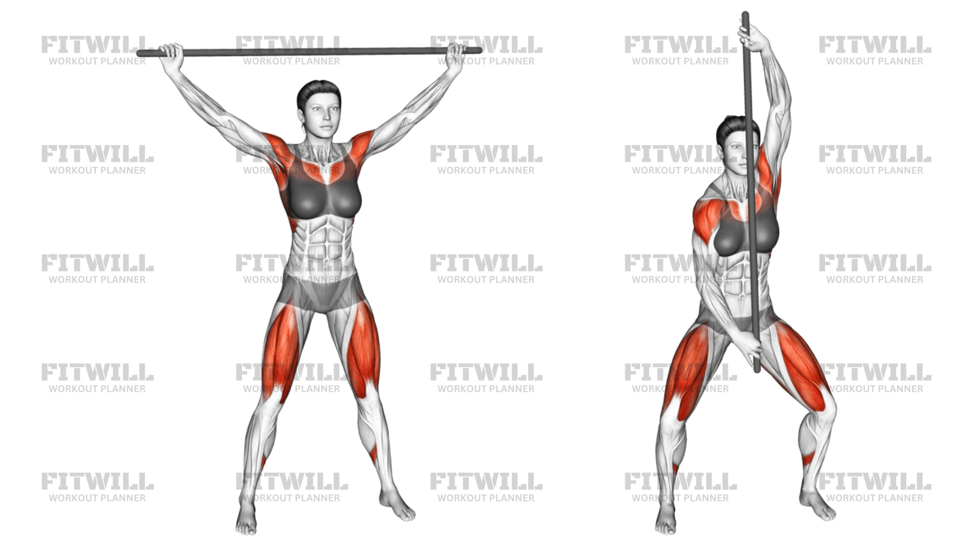 Stick Shoulders Stretch (female): Guide, Techniques, Benefits, How to ...