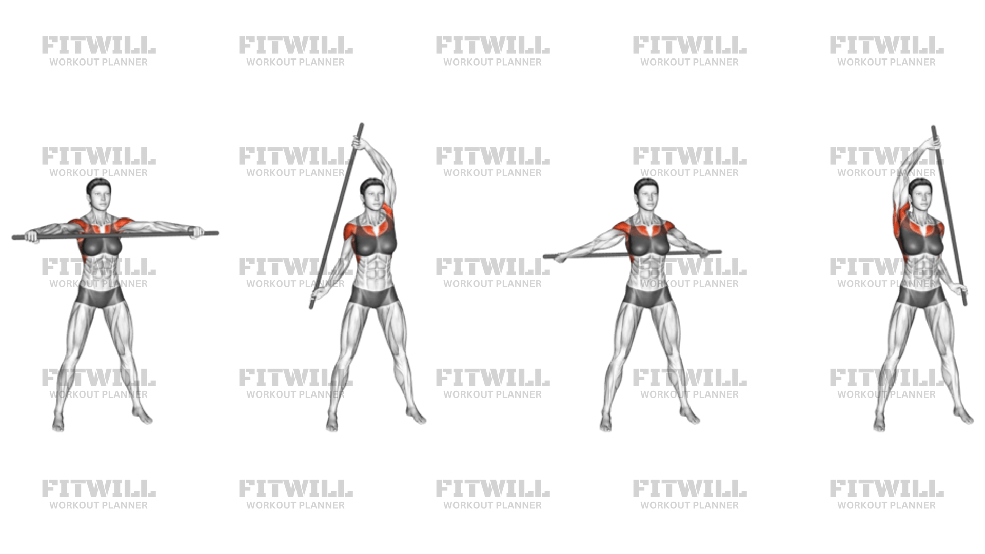 Stick Pass Around Stretch Exercise Guide Video Techniques Benefits How To Muscles Worked
