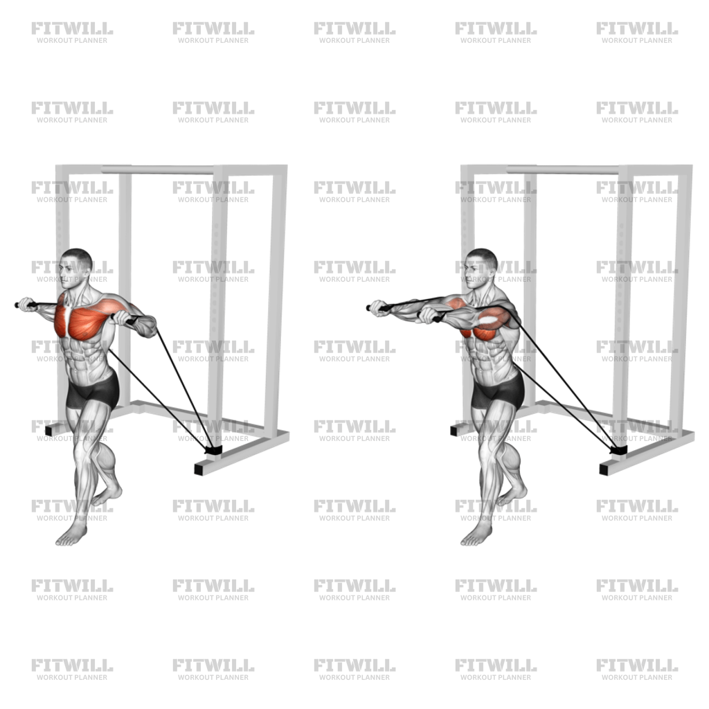 Band Standing Chest Press (VERSION 2): Exercise Guide, Techniques ...