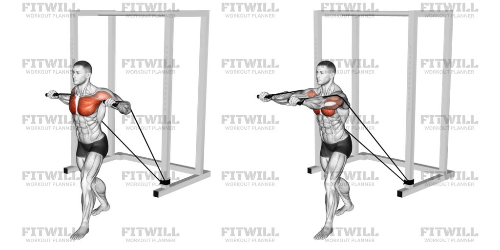 Band Standing Chest Press (VERSION 2): Exercise Guide, Techniques ...