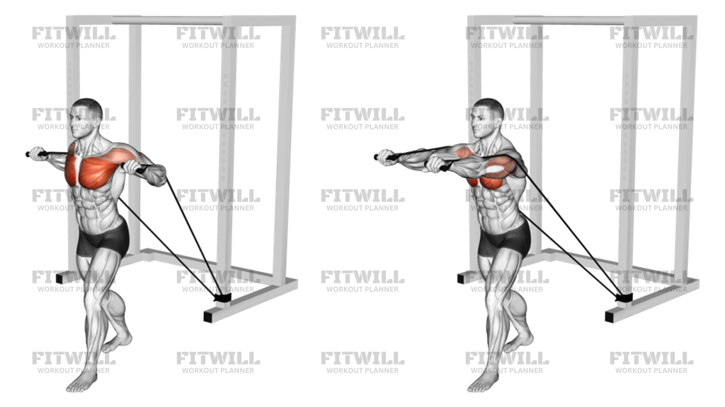 Band Standing Chest Press (VERSION 2): Exercise Guide, Techniques ...