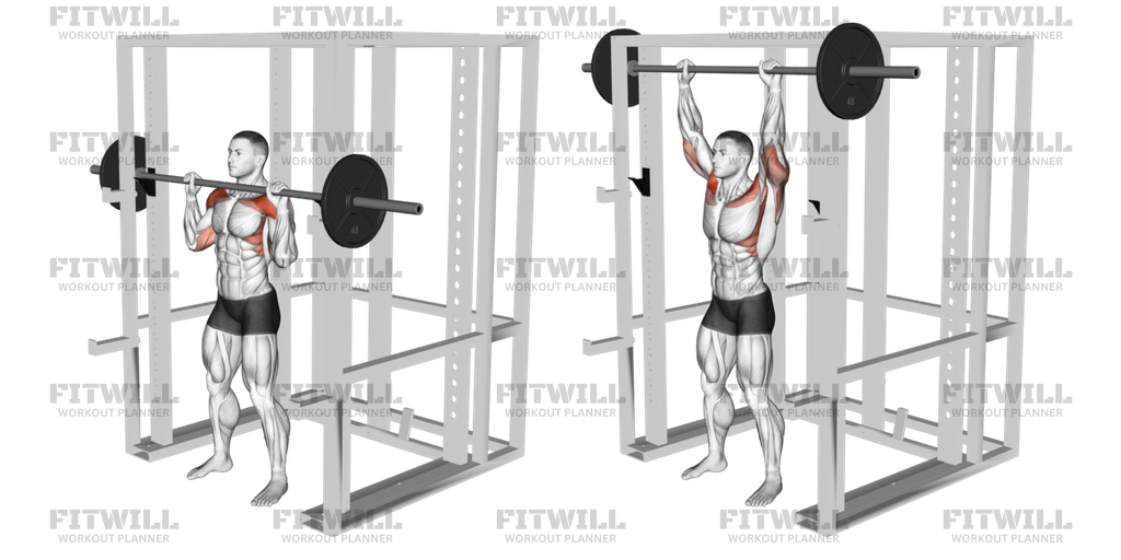Barbell Standing Shoulder Pin Press: Exercise Guide, Techniques ...