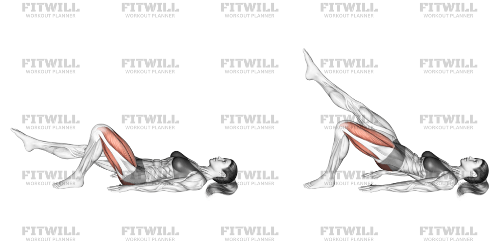 Single Straight Leg Glute Bridge Hold (left): Exercise Guide, Video ...