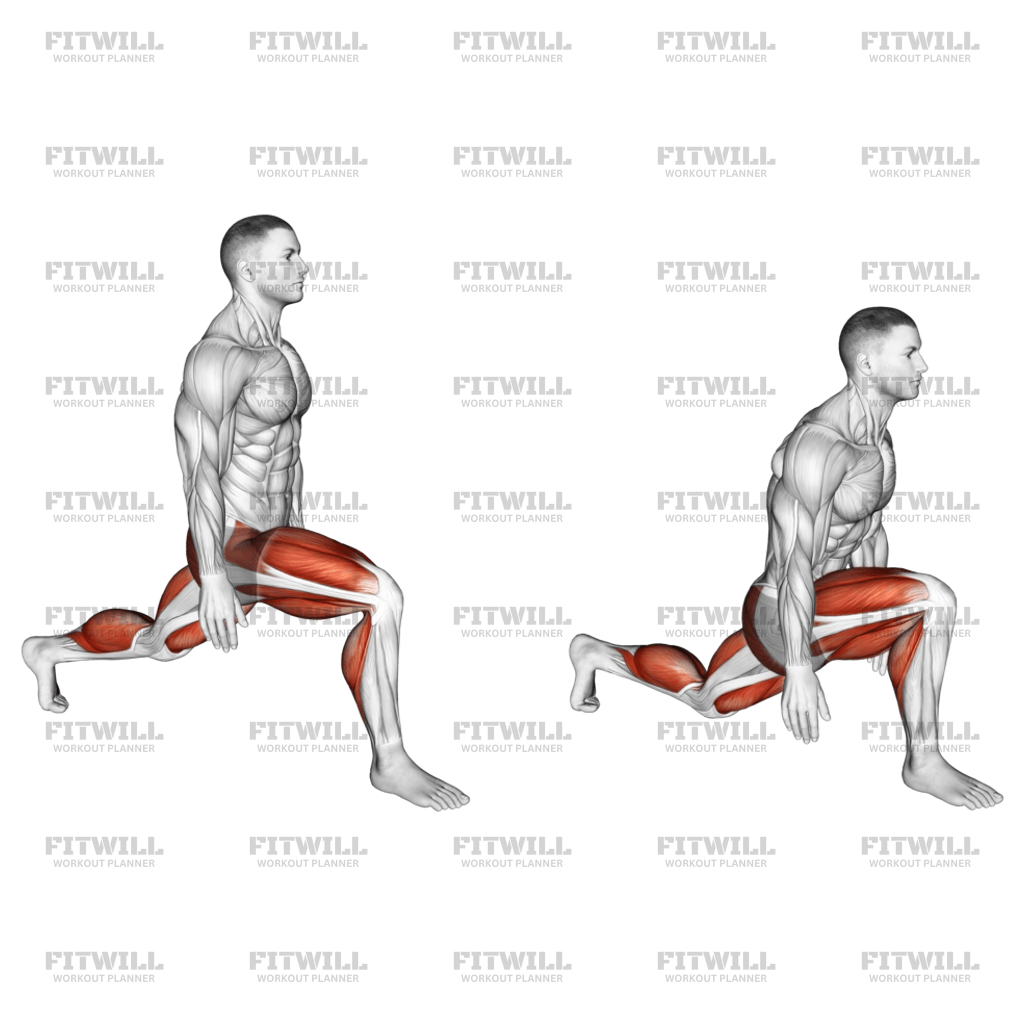 Low Lunge (left): Exercise Video | Fitwill