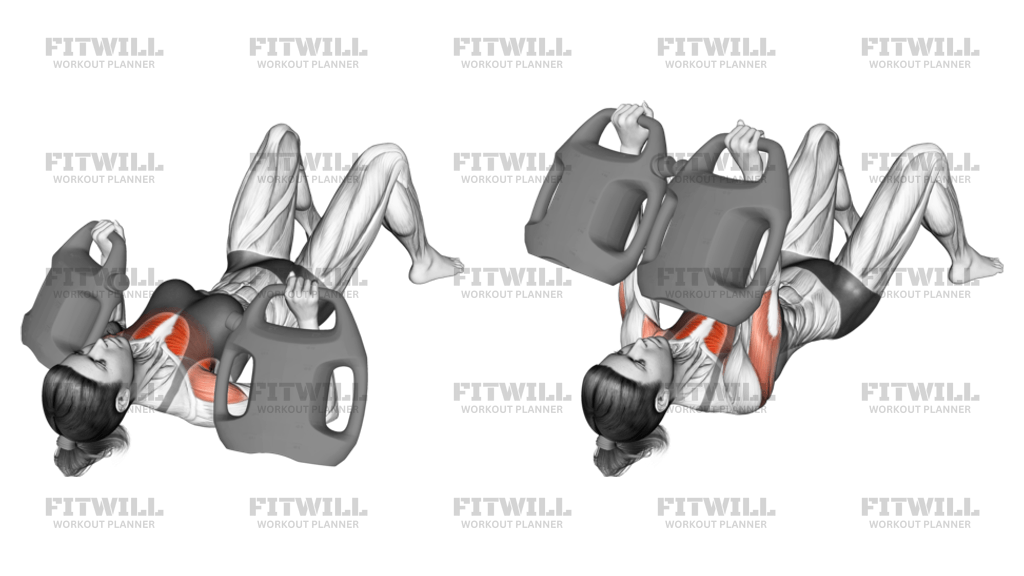 Bottle Weighted Lying Chest Press: Exercise Guide, Video, Techniques ...