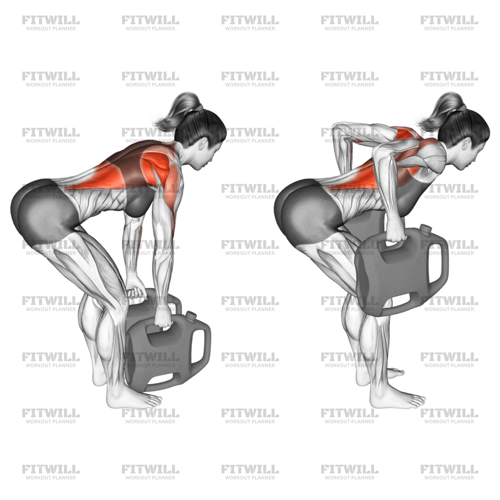 Bottle Weighted Bent Over Row: Exercise Guide, Video, Techniques ...