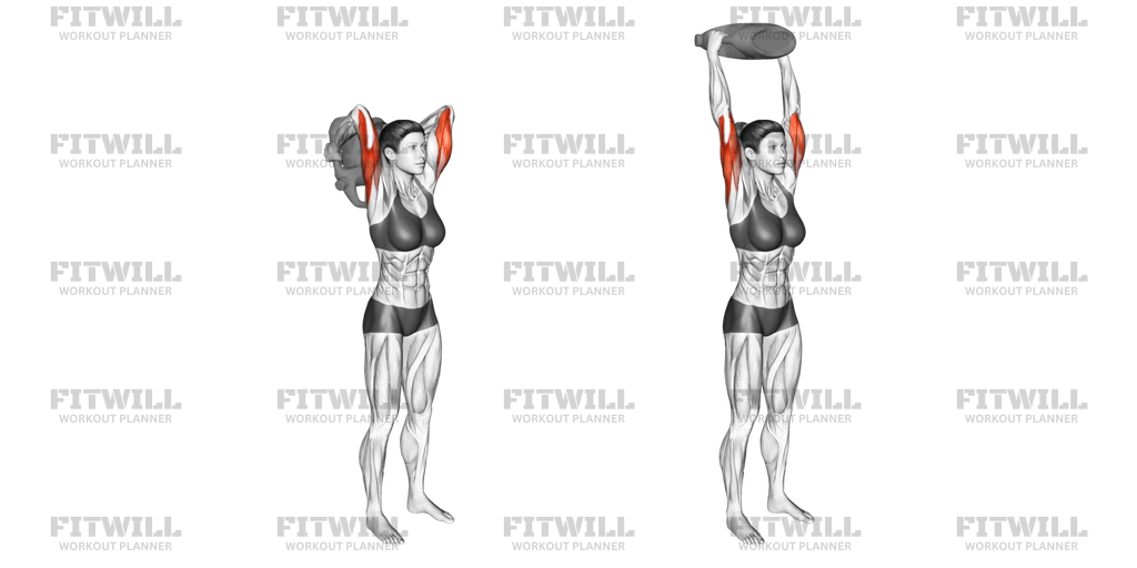 Bottle Weighted Overhead Triceps Extension: Exercise Guide, Video ...