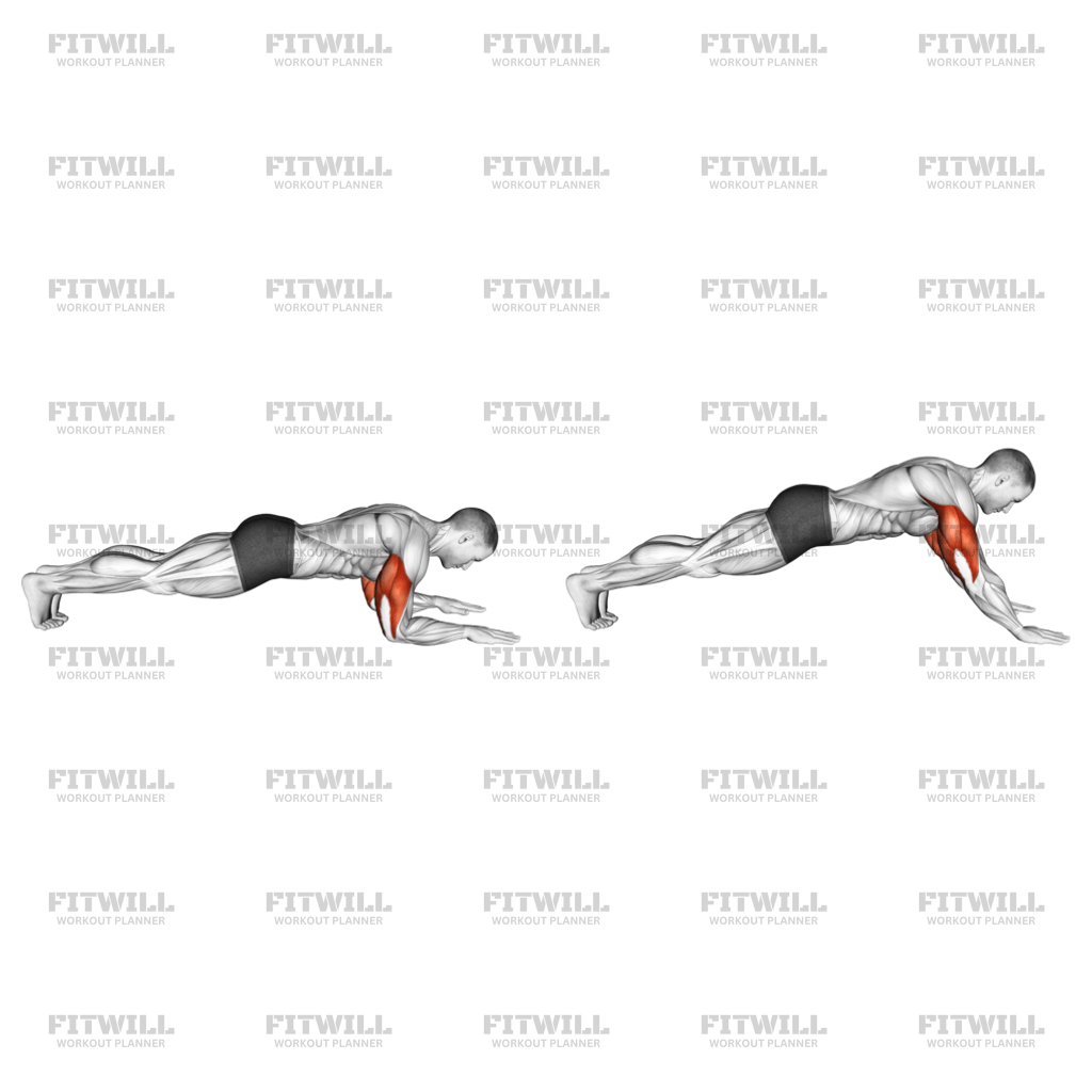 Bodyweight Triceps Extension From Plank Position: Exercise Guide, Video ...