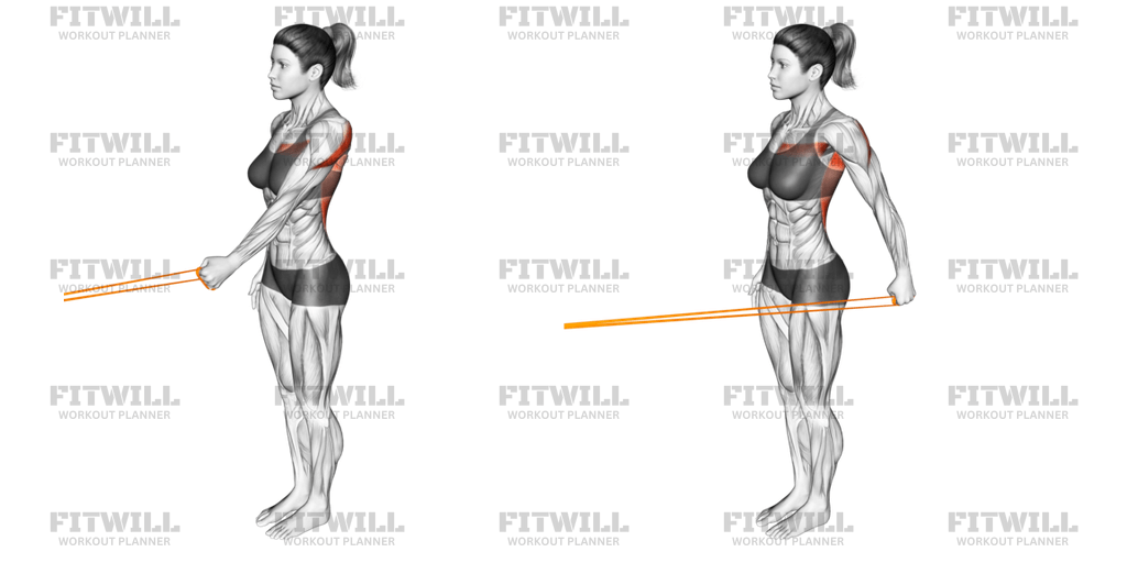 Extensión Lateral De Hombro Con Banda De Resistencia De Pie Y Brazo ...