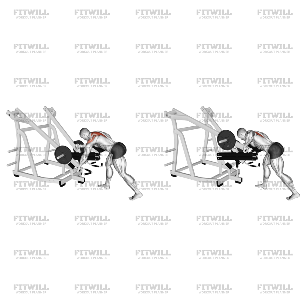 Lever Bent Over Single Arm Wide Grip Row (with Chest Support): Exercise ...