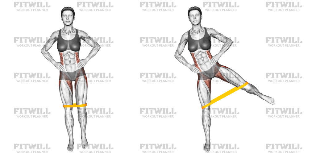 Resistance Band Standing Balance Hip Abduction: Exercise Guide, Video ...