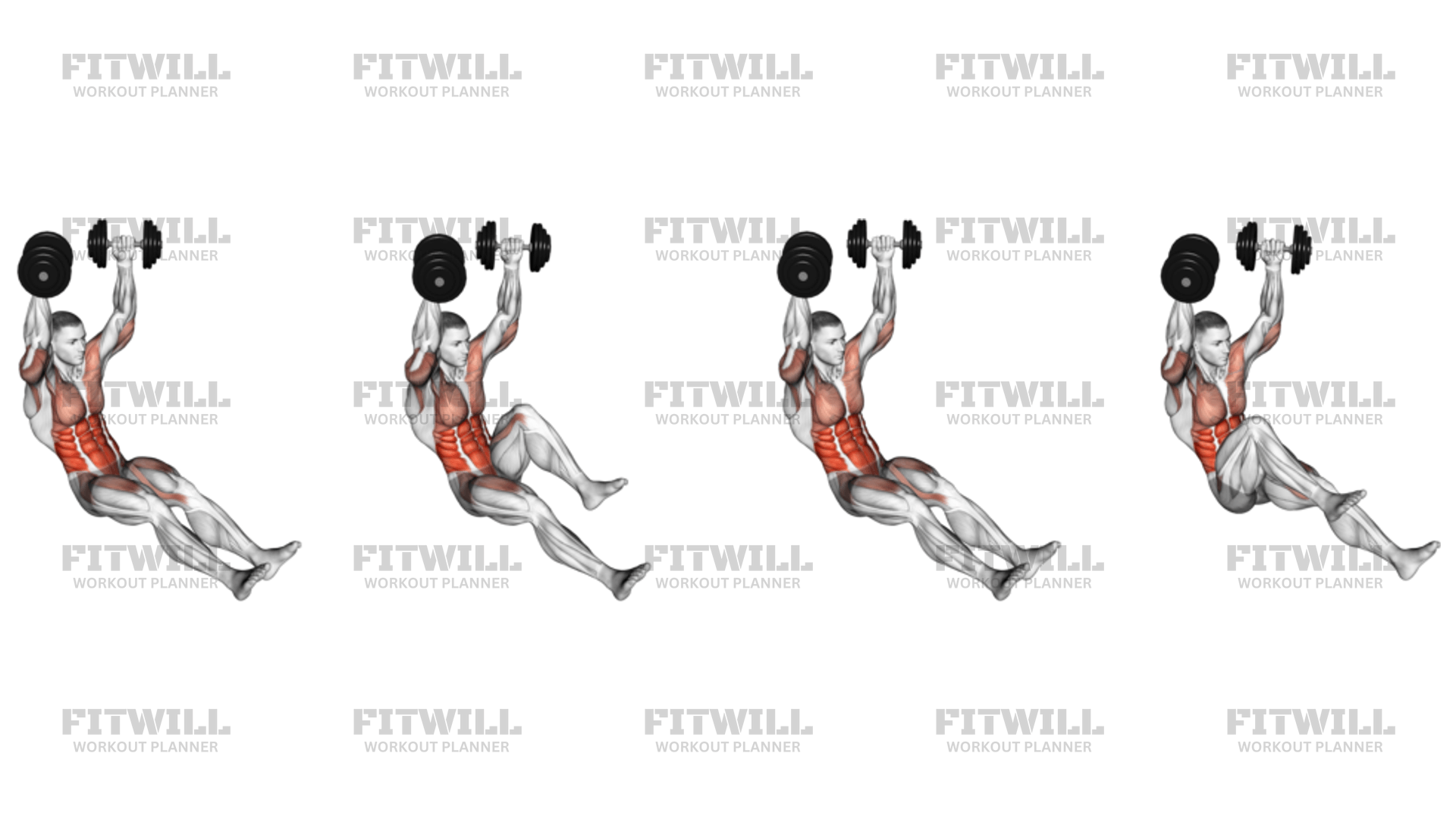 Dumbbell Seated Military Hold Alternate Leg Raise On Floor: Exercise ...