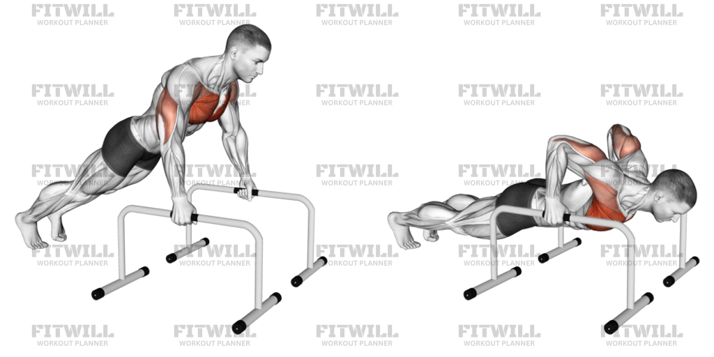 Deep Push-up On Parallel Bars: Exercise Guide, Video, Techniques ...