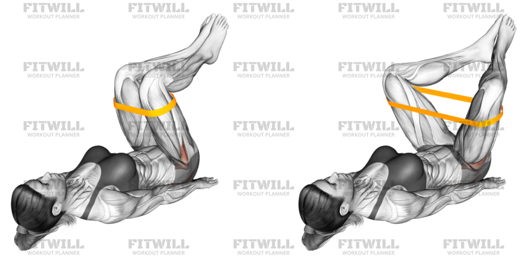 Resistance Band Lying Bent Knee Hip Abduction: Exercise Guide, Video ...