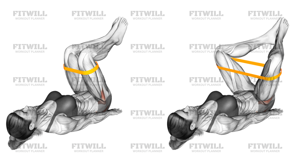 Abducción De Cadera Con Banda De Resistencia Acostado Con Rodillas ...