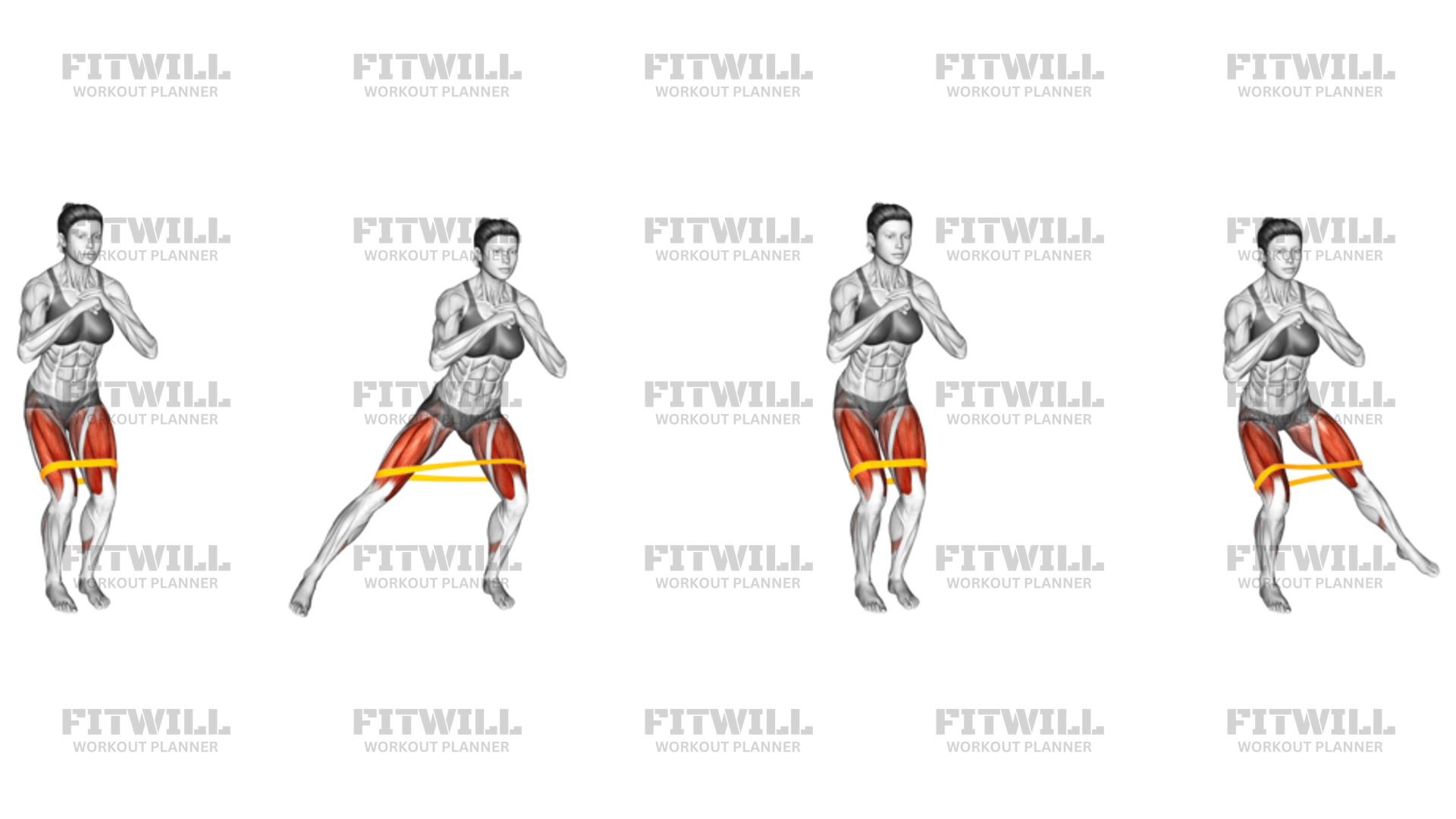 Resistance Band Squat Step Out: Exercise Guide, Video, Techniques ...