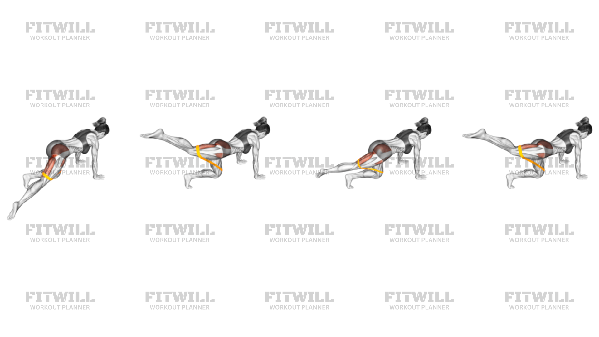 Resistance Band Kneeling Leg Half Circle: Exercise Guide, Video ...