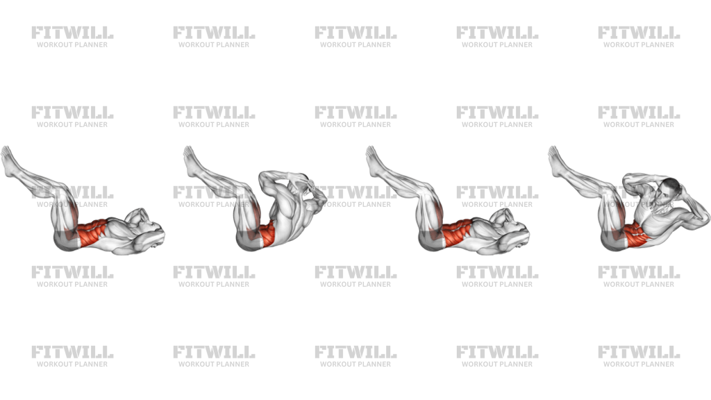 Twist Crunch (Legs Up): Guide, Techniques, Benefits, How to, Muscles ...