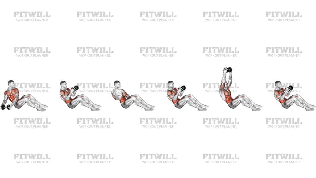 Dumbbell Military Press Russian Twist with Legs Floor Off (VERSION 2 ...