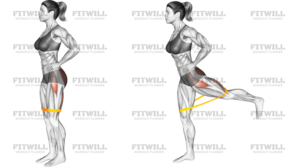 Resistance Band Standing Balance Glute Kickback (VERSION 2): Guide ...